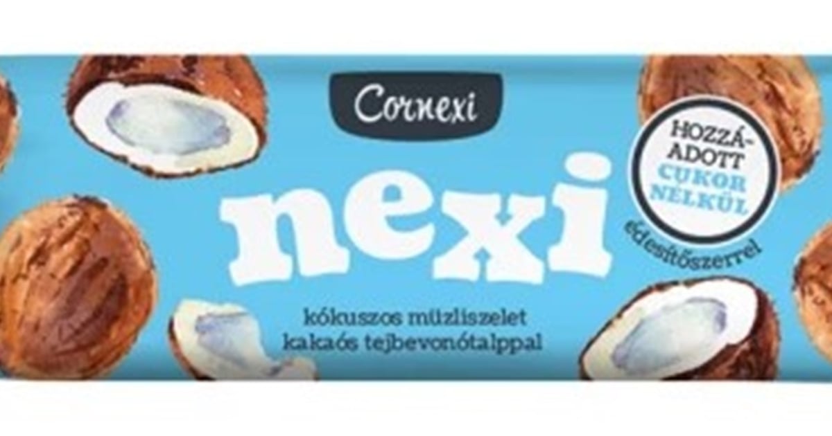 Cornexi NEXI Kókuszos müzliszelet kakaós tejbevonó talppal, hozzáadott ...