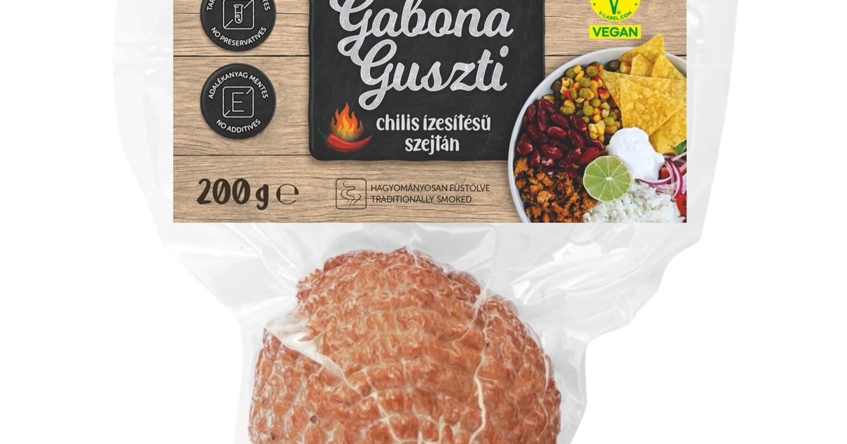 Vega-Farm Gabona Guszti chilis ízesítésű füstölt szejtán