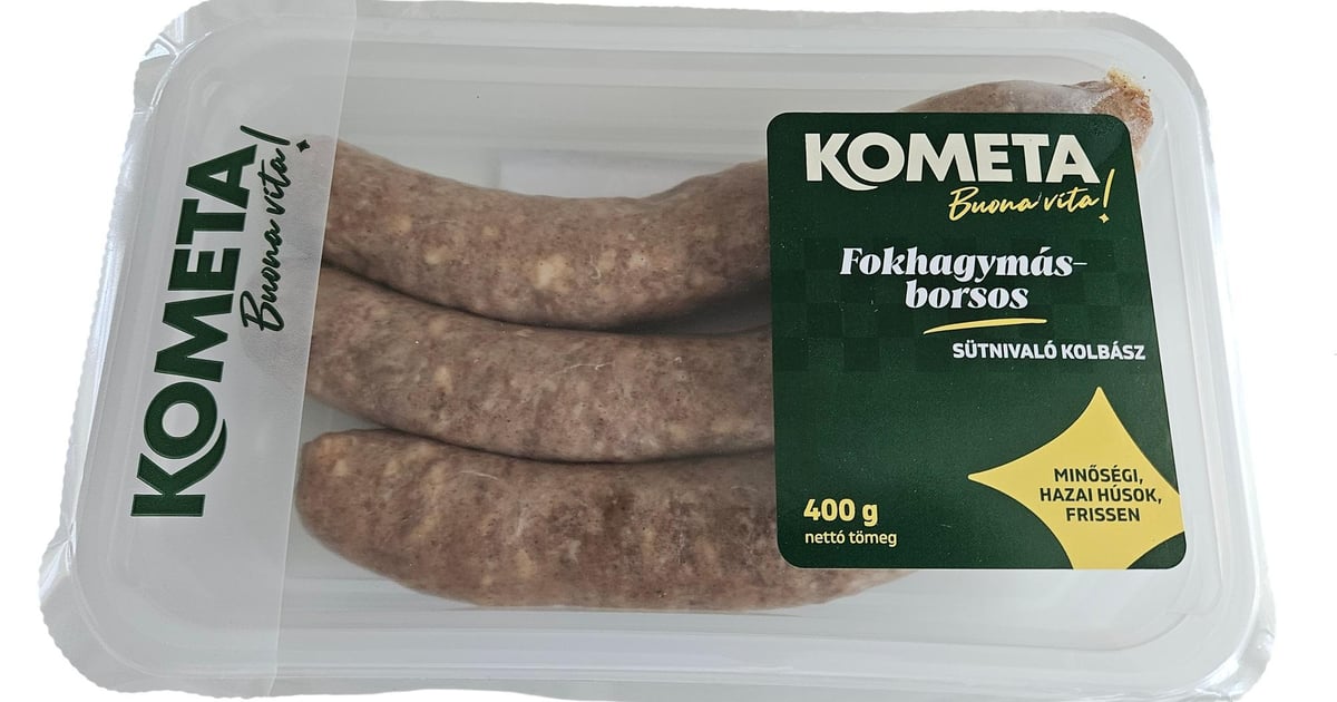 Kométa Friss fokhagymás borsos sütnivaló kolbász