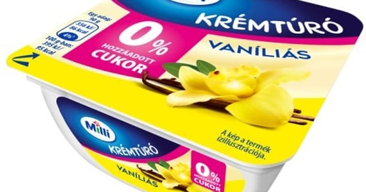 Milli Vaníliás krémtúró hozzáadott cukor nélkül