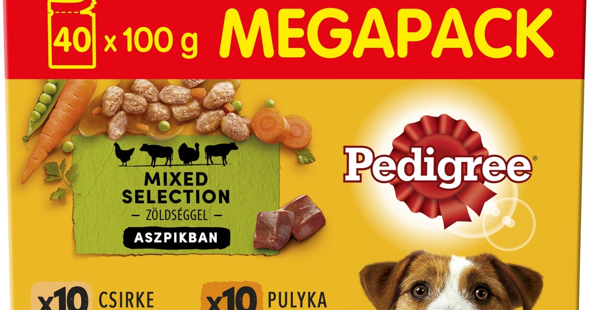 Pedigree tasakos eledel mártásban felnőtt kutyák számára 40 x 100 g