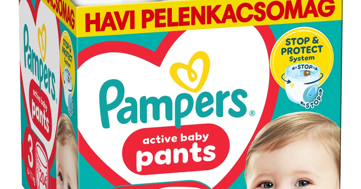 Pampers Active Baby Pants Bugyipelenka, Havi Pelenkacsomag, Méret: 3 (6 ...
