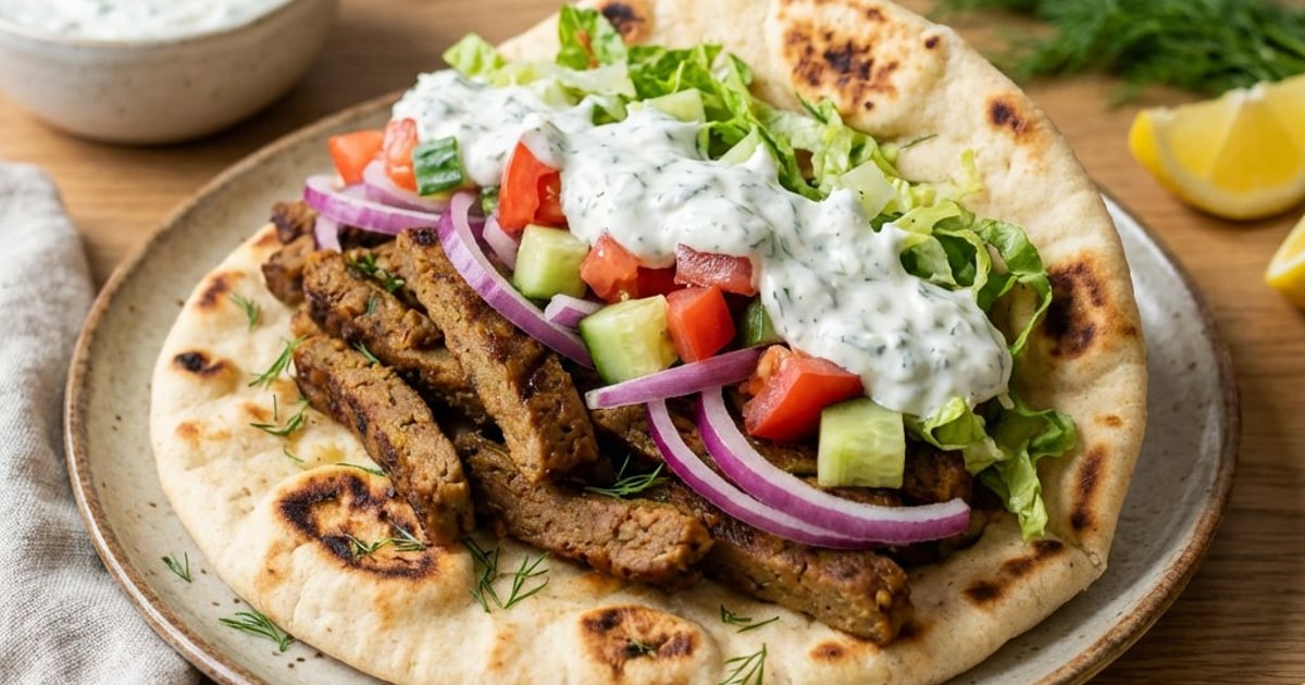 Plant-based Gyros in Pita | Quick Vegan Dinner | Kifli Kukták
