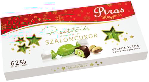 Piros Mogyorós szaloncukor ét pisztáciás